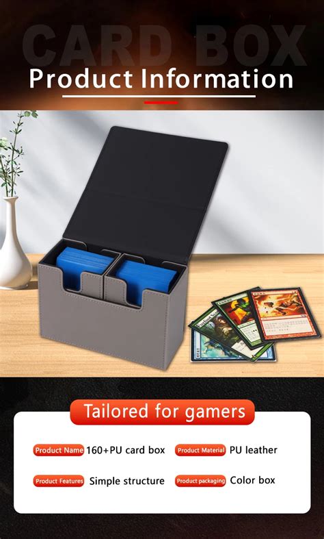 Standard Board Game Box Size Magnetic Flip Leather Deck Boxes For Storage