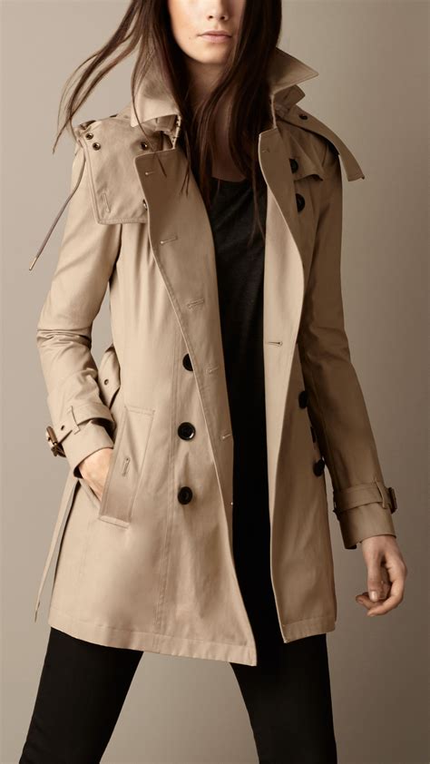 Mid Length Hooded Trench Coat With Warmer Burberry Trench Coats