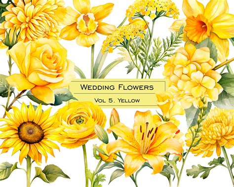 Yellow Wedding Flower Clipart