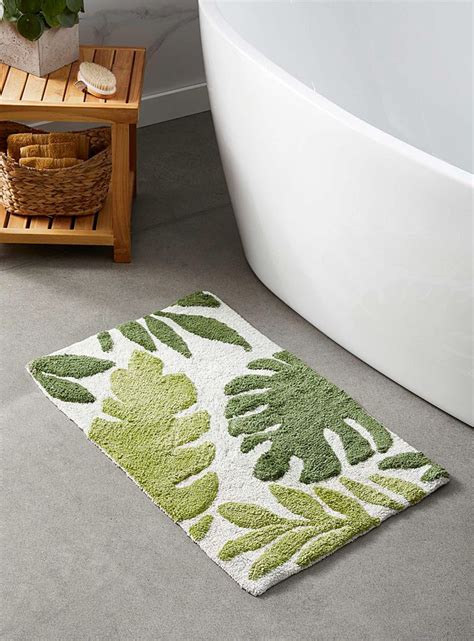 Embossed Leaves Bath Mat 50 X 80 Cm Simons Maison Bathroom