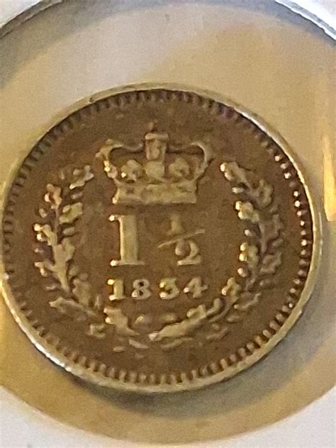 1834 Great Britain 1 12 Pence 925 Silver Awesome Coin Ebay