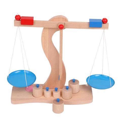 1 Set Of Wooden Balance Scale Model Diy Balance Student Assembled Scale