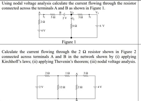 using nodal voltage analysis calculate the current flowing through the re