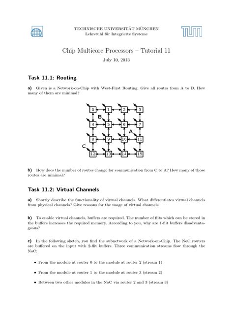 Chip Multicore Processors Tutorial 11 Task 111 Routing Pdf Computers