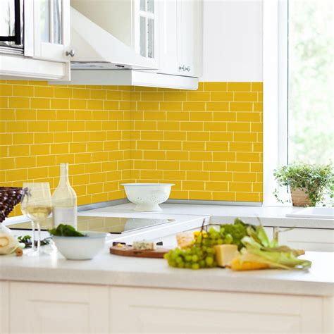 Create A Bright Welcoming Space With Yellow Backsplash Tile Home