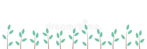 Background With Different Young Plants Sprouts Of Trees Stock Vector