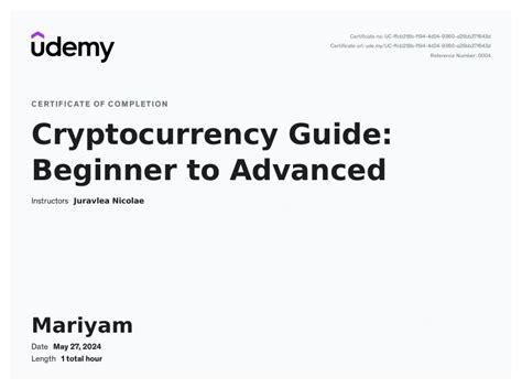 Mariyam On Linkedin Udemy Keeplearning Certificate Continuouslearning Cryptocurrency