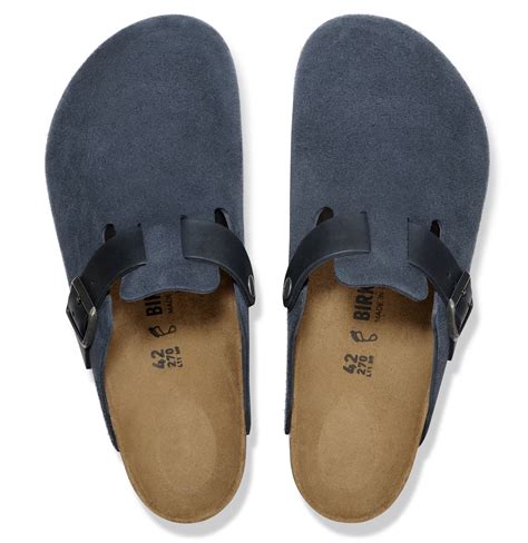 Birkenstock Boston Clog New Navy Mixed Leather Lauries Shoes