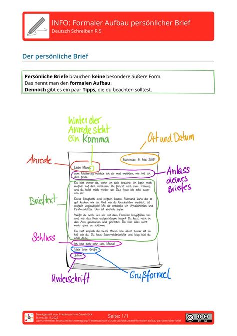 Aufbau Eines Briefes Beispiel Brief Vorlage Itvq