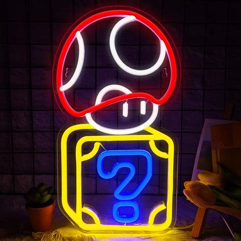 Mushroom Neon Sign Dimmable Gaming Mushroom Led Neon Sign