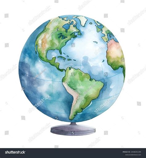 Watercolor Globe Illustration Clipart