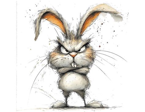 Grumpy Rabbit Png Clipart 12x Angry Bunny Clip Art Set Printable