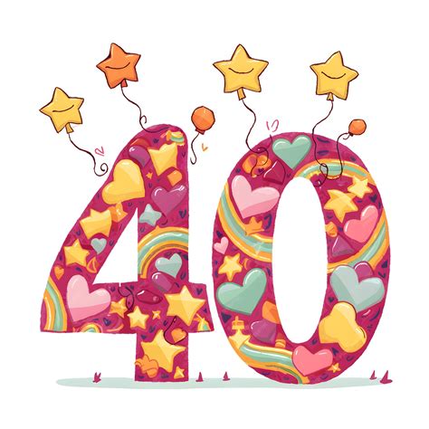 Premium Vector Numeric Digit 40 Vector Illustration Typography Of