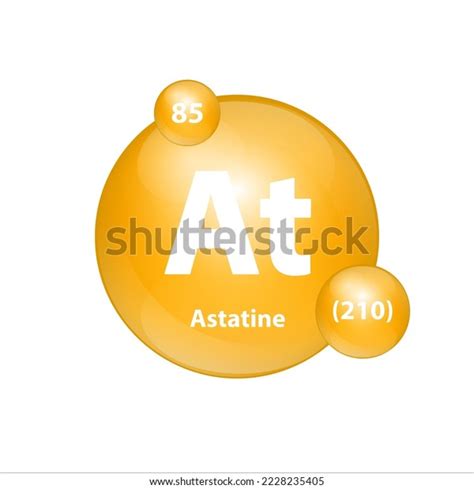 Astatine Icon Structure Chemical Element Round Stock Vector Royalty