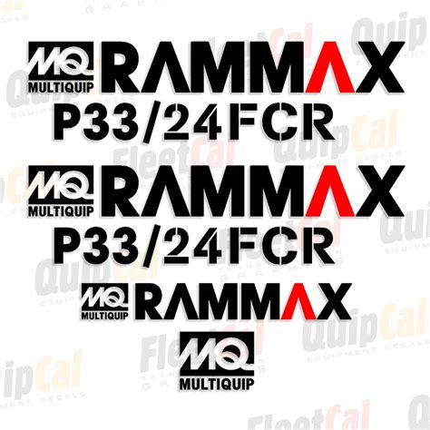 Rammax P33 24 Fcr Compactor Marking Decal Set Early Version Truck And Equipment Decals