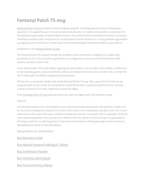 Ppt Fentanyl Patch 75 Mcg 1 Powerpoint Presentation Free Download