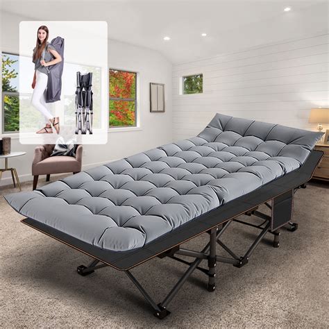 Slsy Xl Folding Bed Cot With 33 Inch 2 Sided Mattress 75 28