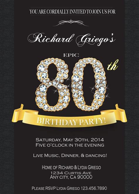 80th Birthday Invitation Wording Templates