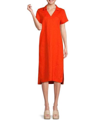 Red Linen Shift Dresses For Women Up To 75 Off Lyst
