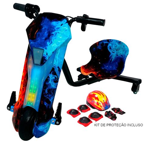 Triciclo Elétrico Infantil Drift 250w Led Com Kit Proteção Fogo E Agua Ydtech