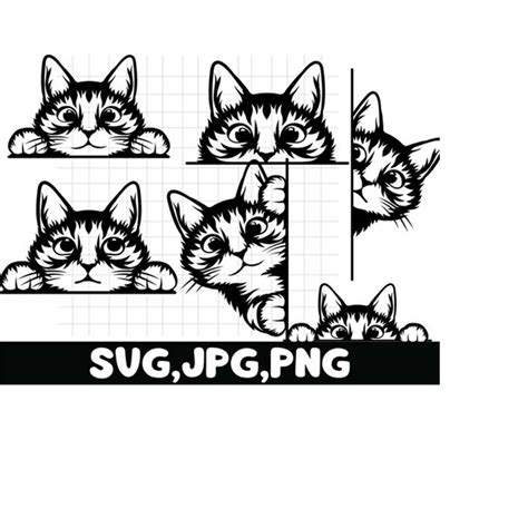 Peeking Cat Svg Peeking Cat Clipart Peeking Cat Svg Files Inspire