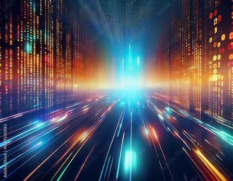 Blurry Binary Code Background Stock Illustration Adobe Stock