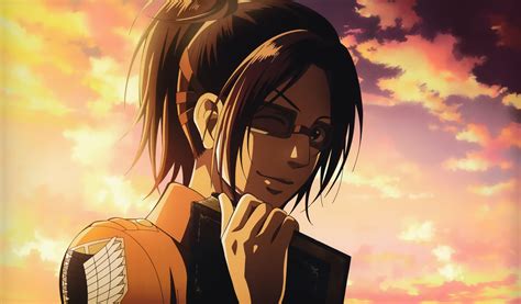 Hange Zoë Hd Wallpaper Stunning Attack On Titan Anime Scene At Sunset