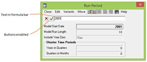 Entering The Run Period Entering Model Data Basic Concepts Stem Help By Implied Logic