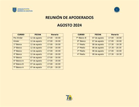 Comunicado Reunión De Apoderados Agosto 2024 Colegio Concepción Hualqui