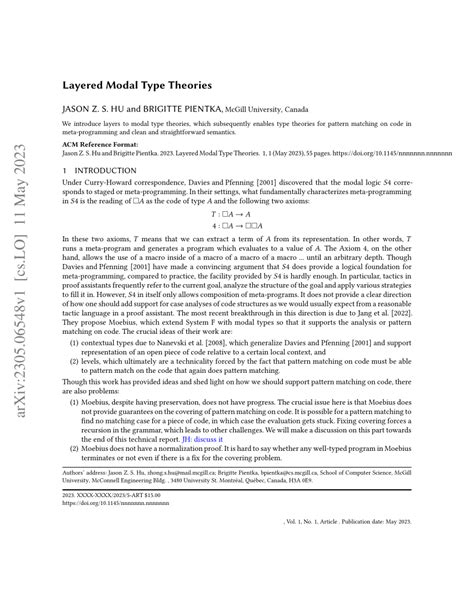 Pdf Layered Modal Type Theories