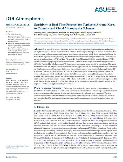 Sensitivity Of Real‐time Forecast For Typhoons Around Korea To Cumulus And Cloud Microphysics