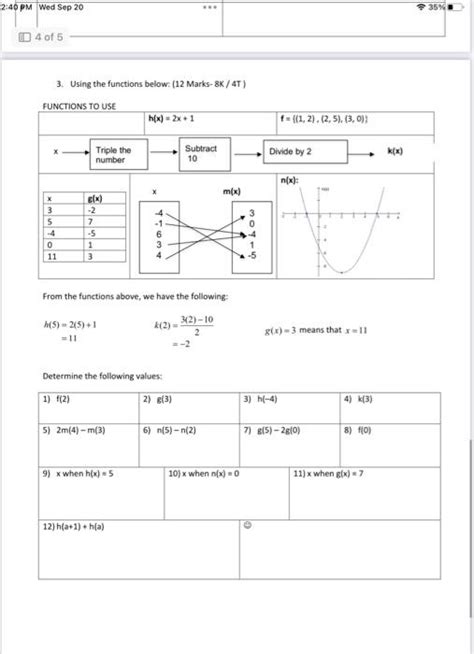Solved 3 Using The Functions Below 12 Marks 8 K4 T
