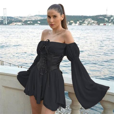 Gothic Mini Dress Corset Set Aesthetics Boutique