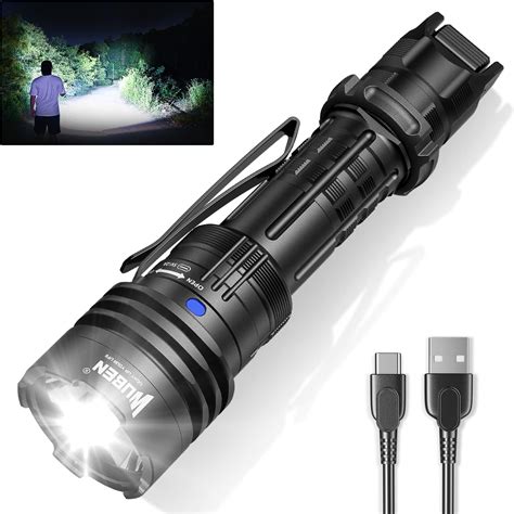 Wuben T1 Rechargeable Tactical Flashlight 2000 Lumens Super Bright Led