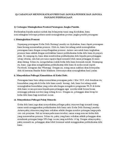Cadangan Jangka Pendek Perniagaan : Contoh Cadangan Jangka Masa Pendek Dan Panjang Pdf - Arturo ...