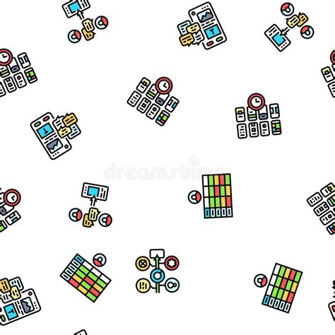 Ui Ux Digital Develop Code App Seamless Pattern Vector Stock