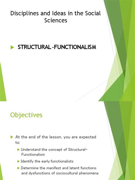 Disciplines And Ideas In The Social Sciences Structural Functionalism