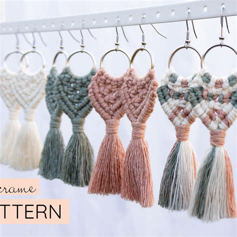 Macrame Tassel Earrings Etsy