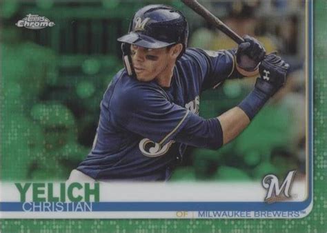 2019 Topps Chrome Christian Yelich 16 Green Refractor Batting 99 For Sale Online Ebay