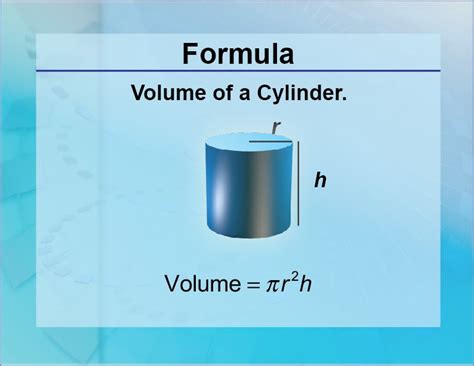 Cylinder Volume Formula