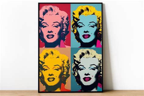 Andy Warhol Marilyn Monroe Pop Art Print Bright Colourful Etsy
