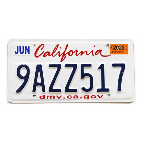 2023 California License Plate 9azz517 Plates Superstore