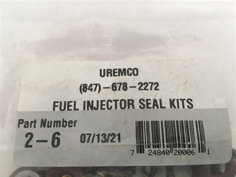 1 New Uremco 2 6 Fuel Injector Seal Kit Sealed Bag Ebay