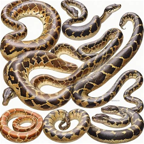 Python Skin Vector Set White Background Isolated Premium Ai Generated