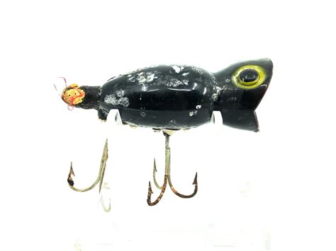 Arbogast Hula Popper Black Color Early Bug Eyed Model