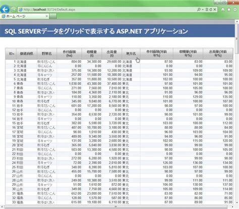 多彩な表現形式でデータをグリッド表示するASP NETアプリケーションの作成 CodeZineコードジン