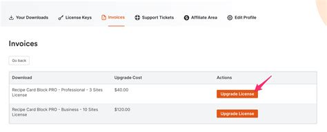 Upgrading Your Recipe Card Blocks Pro License Documentation