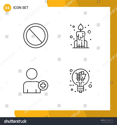 Mobile Interface Line Set 4 Pictograms Stock Vector Royalty Free 1698042718 Shutterstock