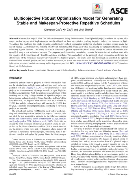 24 Multiobjective Robust Optimization Model For Generating Stable And
