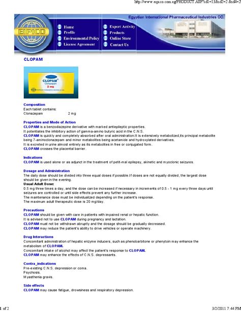 Clopam Pdf Medical Treatments Psychoactive Drugs